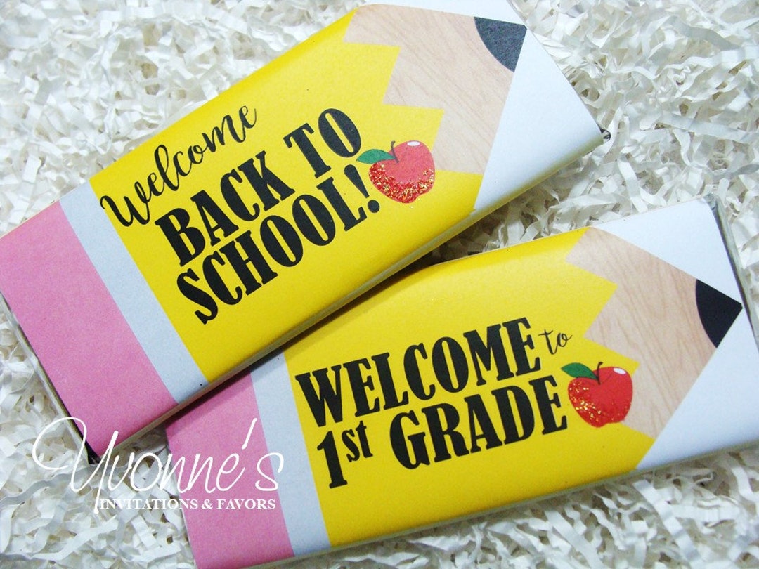 Back to School Candy Bar Wrappers for Chocolate Bar Favors-first Day of ...