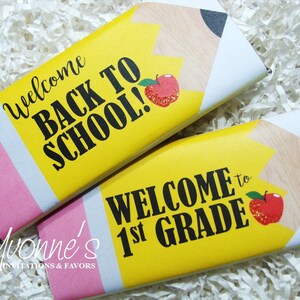 Back to School Candy Bar Wrappers Assembled With Chocolate Bars-first ...