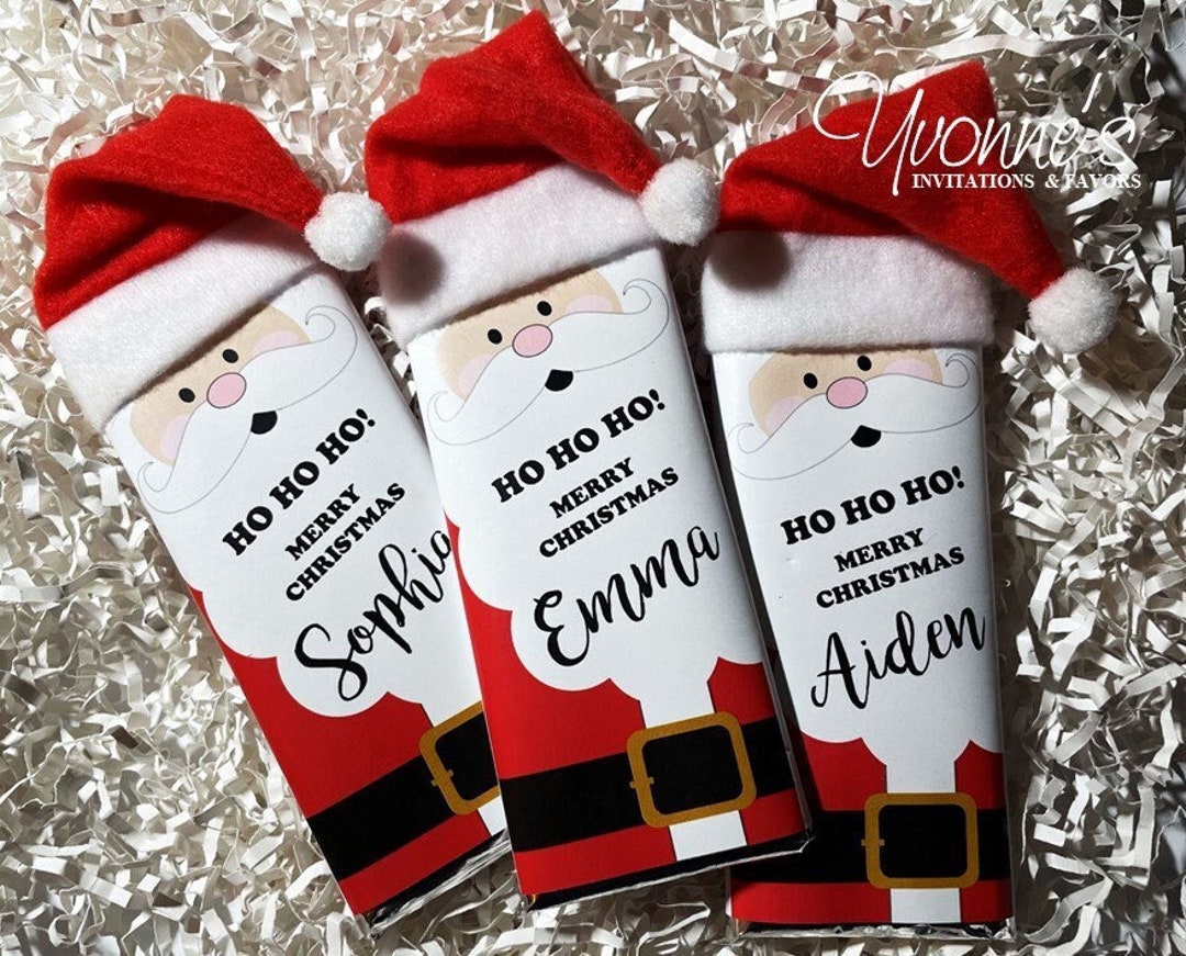 Santa Claus Candy Bar-personalized Stocking Stuffer With Santa Hat ...
