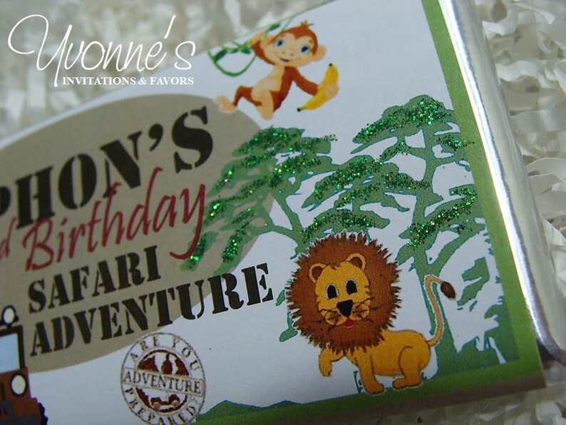Safari Candy Bar Wrapper Chocolate Bar Favor Safari / - Etsy