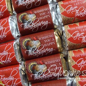 Thanksgiving Mini Candy Bar Wrappers for Miniature Chocolate Bars ...