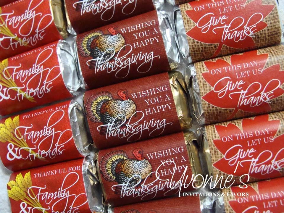 Thanksgiving Mini Candy Bar Wrappers for Miniature Chocolate | Etsy