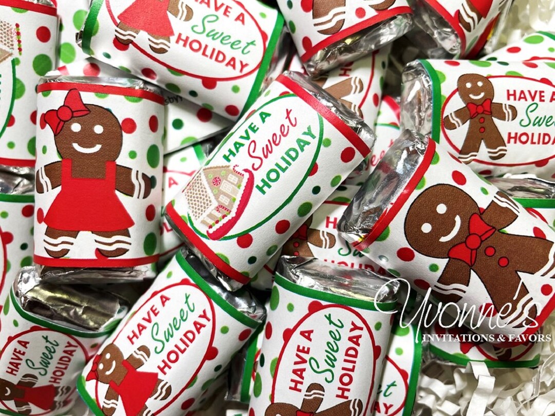 Christmas Mini Candy Bar Wrappers for Chocolate Miniatures-gingerbread ...