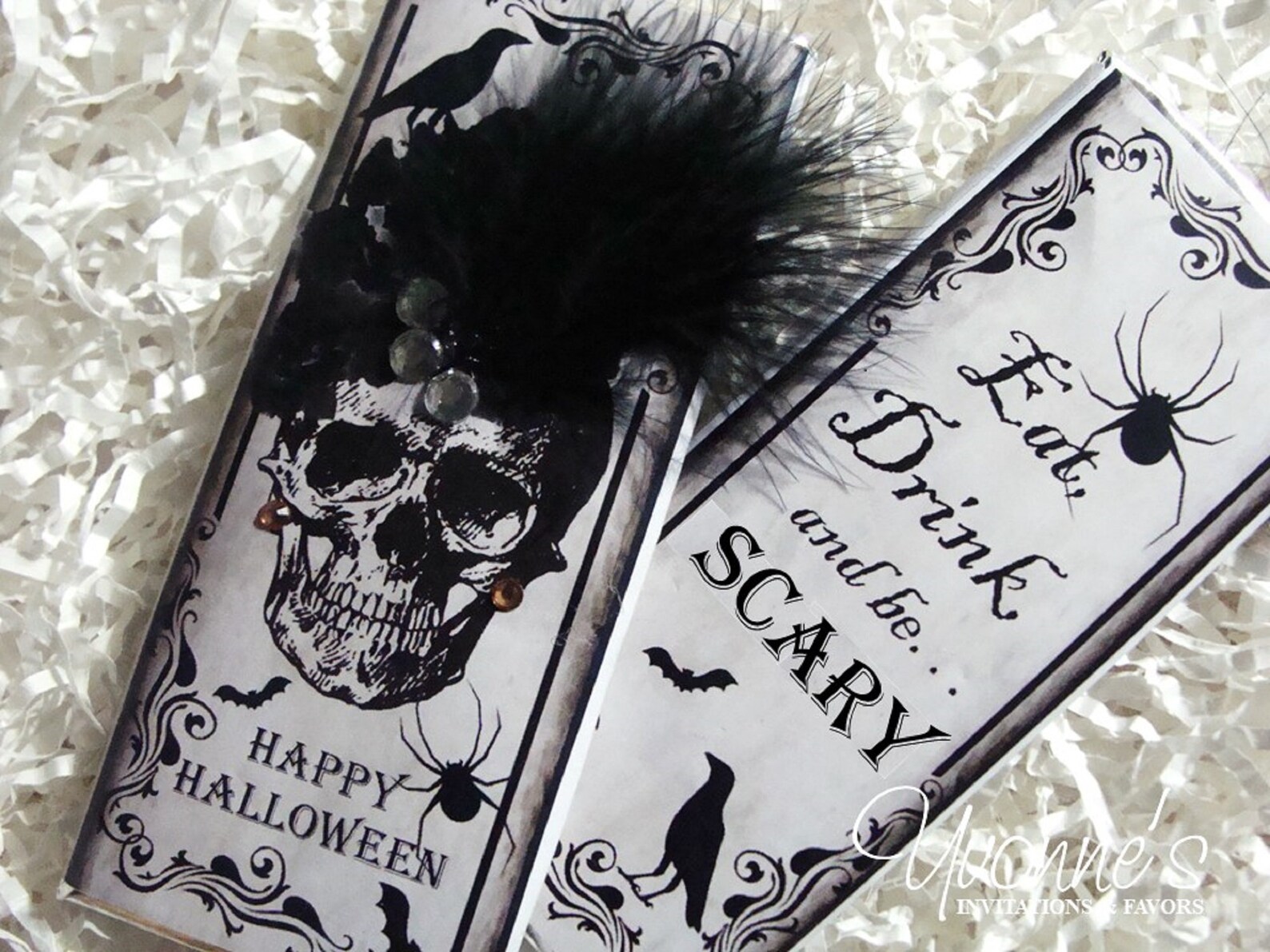 Vintage Skeletons Halloween Candy Bar Wrappers Assembled With - Etsy