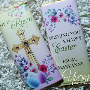 Easter Chocolate Bar Favor or Candy Bar Wrappers-he is Risen-basket ...