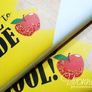 Back to School Candy Bar Wrappers for Chocolate Bar Favors-first Day of ...