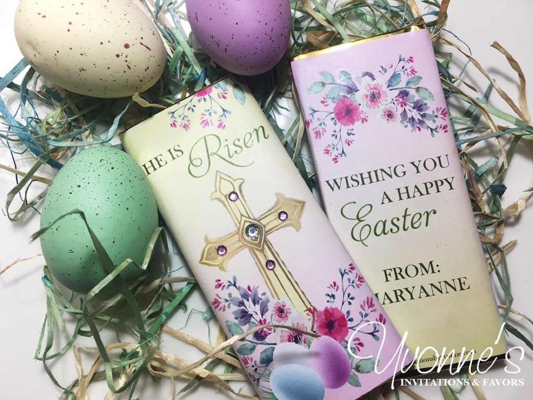 Easter Chocolate Bar Favor or Candy Bar Wrappers-he is Risen-basket ...