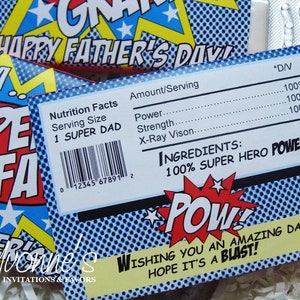 Super Hero Birthday Party Favors-father's Day Favors/gum Favors ...