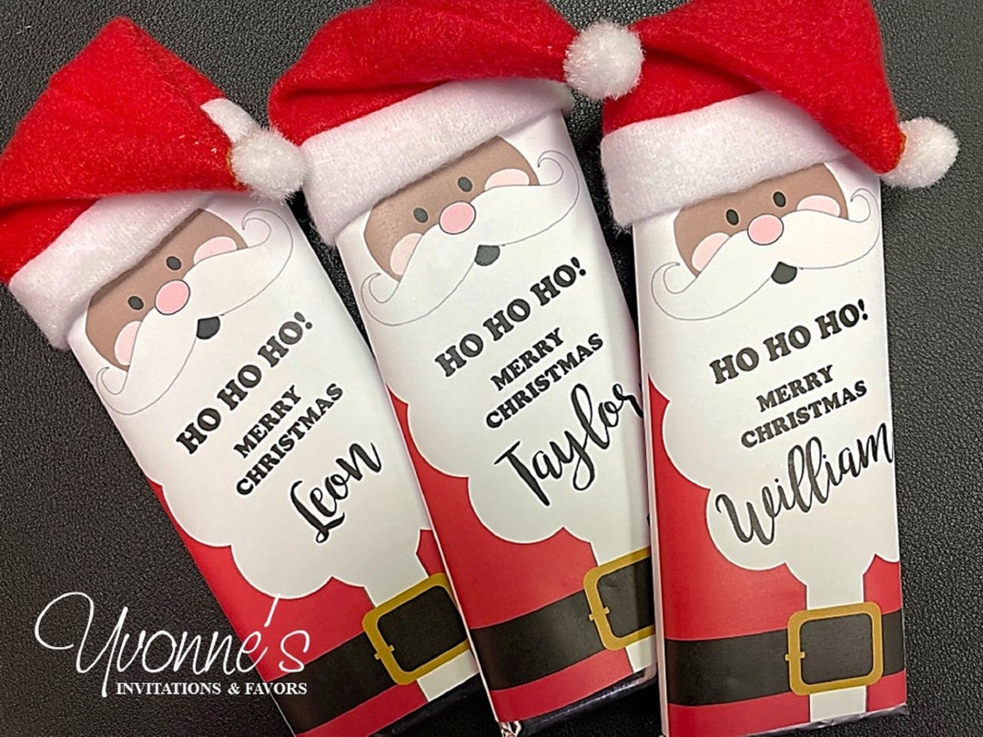Santa Claus-african American-ethnic Candy Bar-personalized Stocking ...