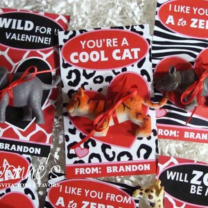 Valentine's Day Kids Cards - Wild Animal Cards - Personalized for ...