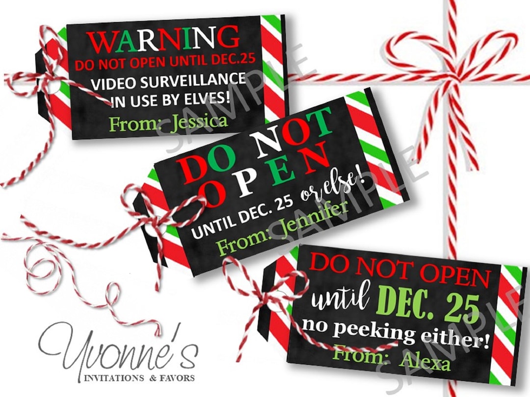 Christmas Gift Tags-personalized Favor Tags-do Not Open Until Christmas ...