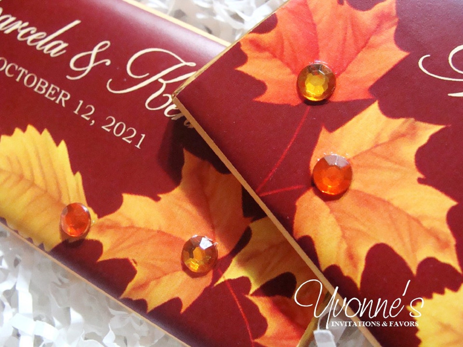 Fall Wedding Candy Bar Wrappers Assembled With Chocolate Bars-party ...