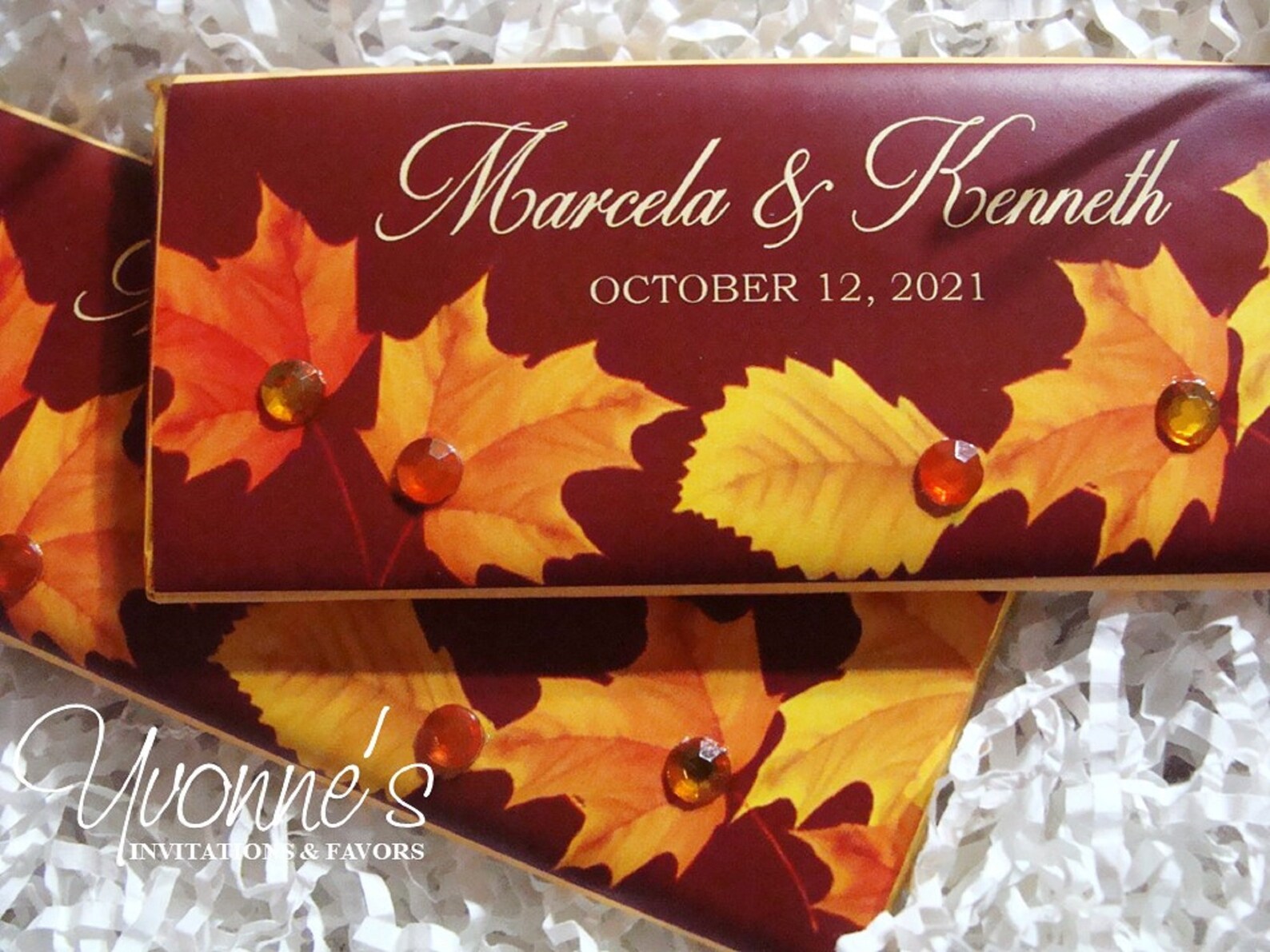 Fall Wedding Candy Bar Wrappers Assembled With Chocolate Bars-party ...