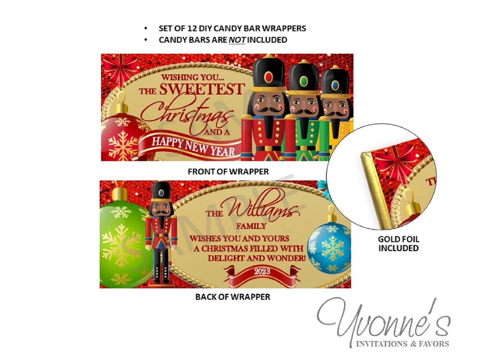 Nutcracker African American-ethnic Candy Bar Wrappers for Chocolate ...
