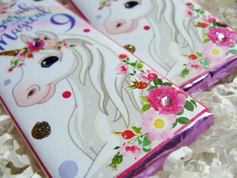 Unicorn Candy Bar Wrappers - Chocolate Bar Party Favors - Birthday ...