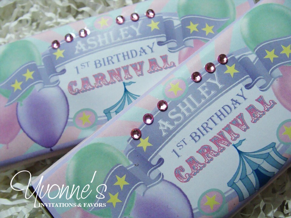Circus Carnival Birthday Candy Bar Wrappers for Chocolate Bar | Etsy