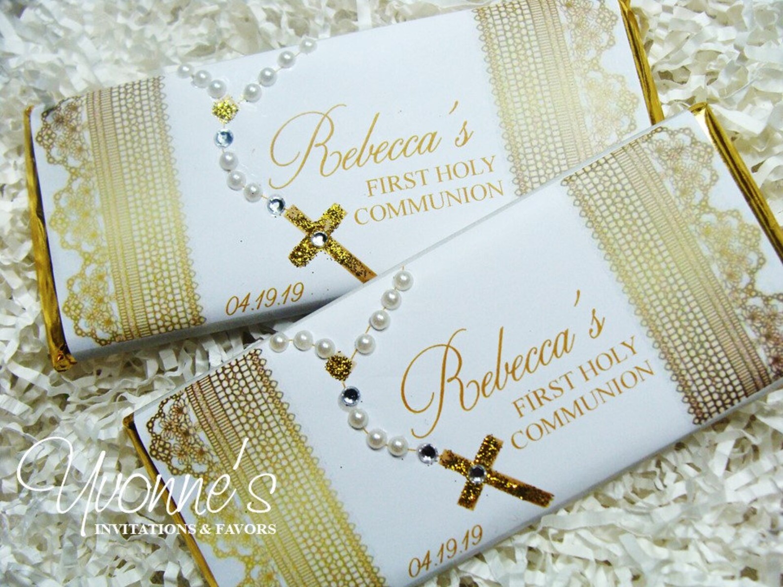 Communion Rosary Candy Bar Wrappers or Assembled-chocolate Bar Favors ...