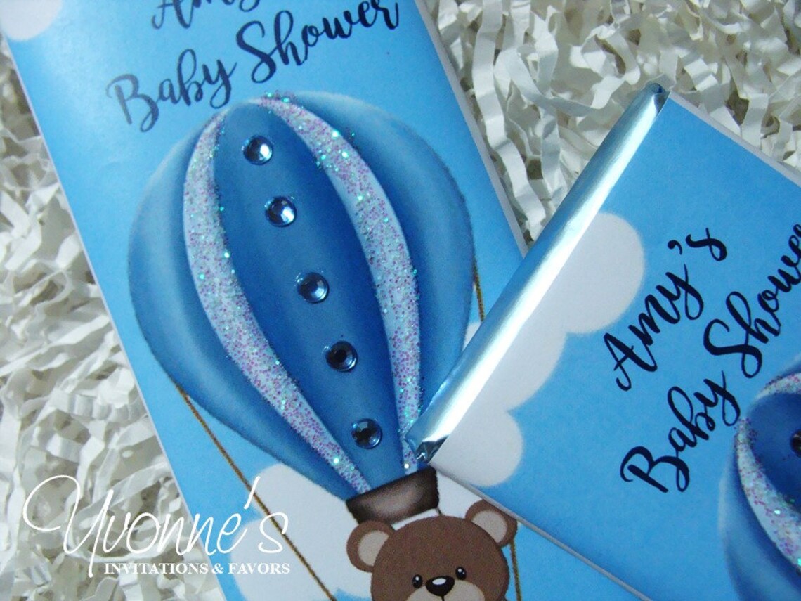 Hot Air Balloon Baby Shower Candy Bar Wrappers for Chocolate - Etsy
