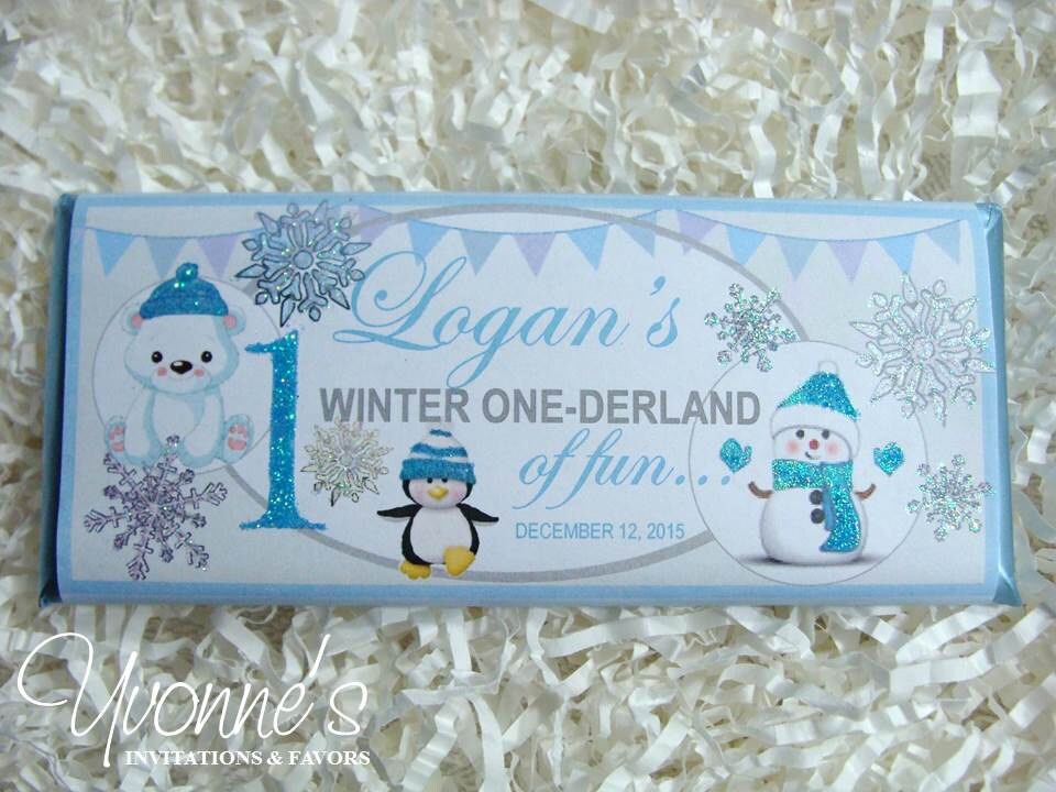 Winter Themed Candy Bar Wrapper-Chocolate Bar Favor-With | Etsy