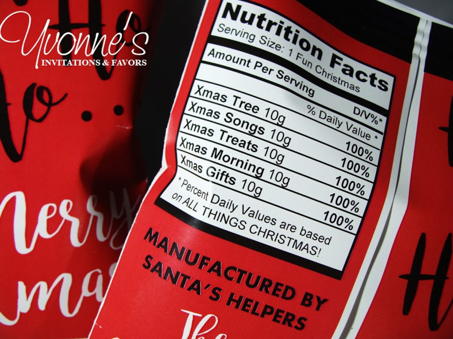 Santa Clause Christmas Chip Bags Personalized-xmas Party - Etsy