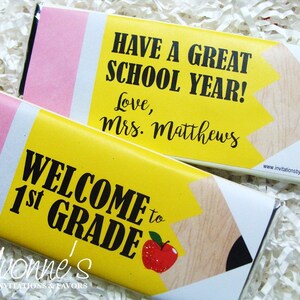 Back to School Candy Bar Wrappers Assembled With Chocolate Bars-first ...