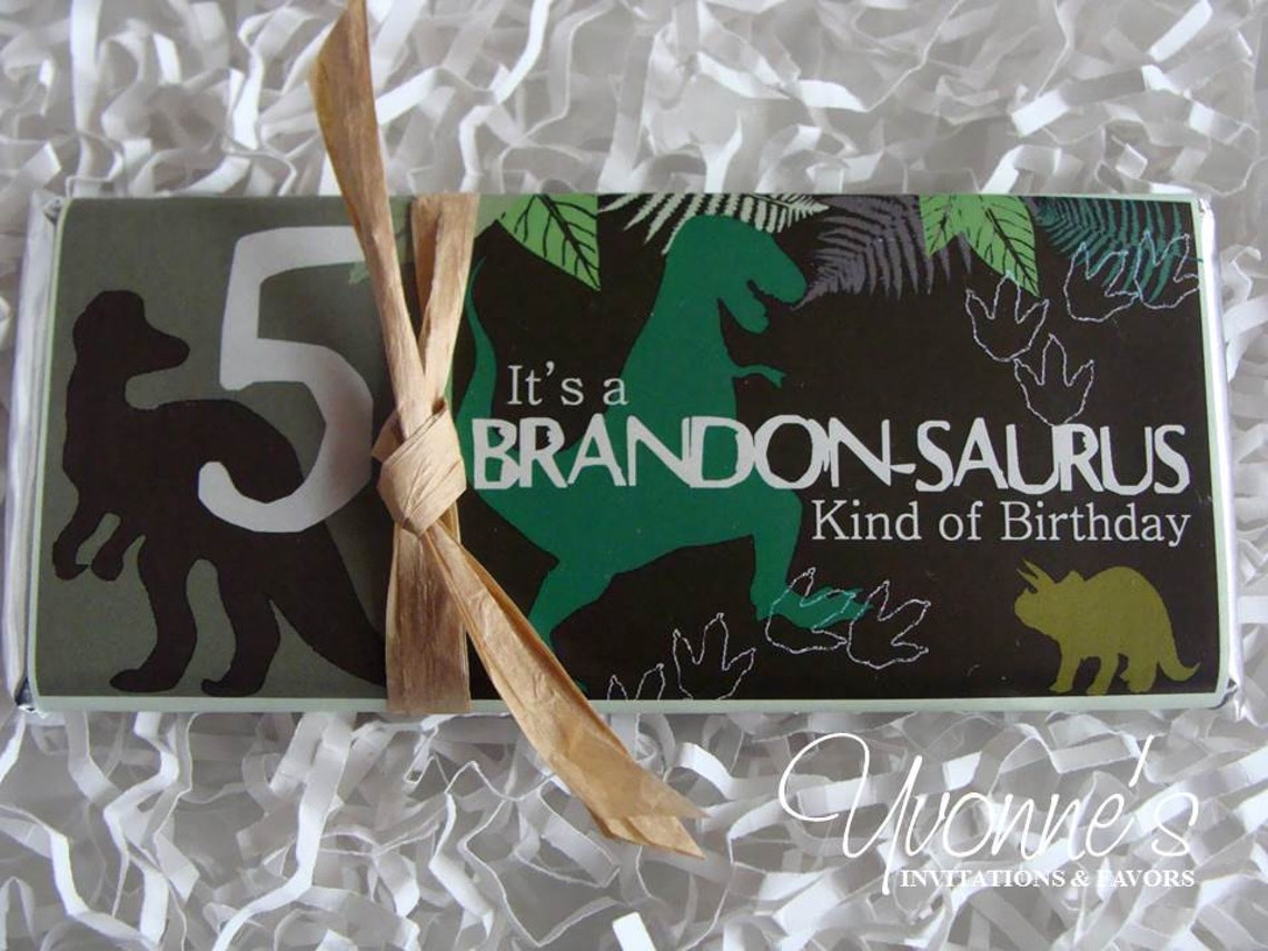 Dinosaur T-rex Birthday Candy Bar Wrappers Chocolate Bar - Etsy
