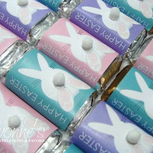 Easter Mini Candy Bar-miniature Chocolate Favors - Spring Bunny Pom Pom ...