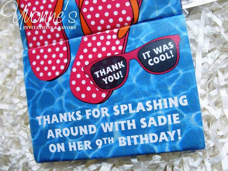 Pool Party Favors-Assembled Gum Favors with Personalized | Etsy
