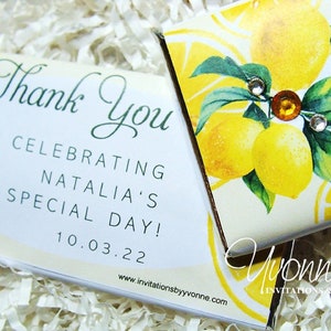 Lemon Shower Candy Bar Wrappers for Chocolate Bars-lemon Theme for ...