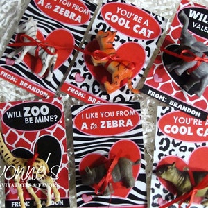 Valentine's Day Kids Cards - Wild Animal Cards - Personalized for ...