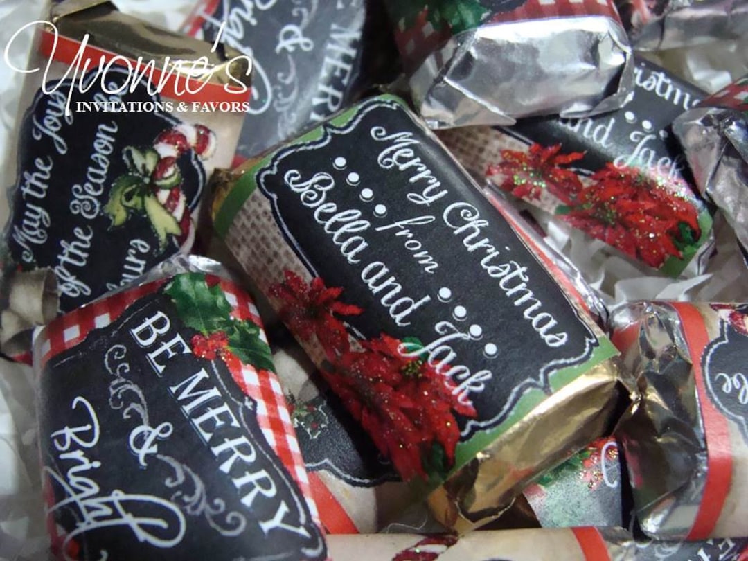 Christmas Mini Candy Bar Wrappers for Chocolate Miniatures-rustic ...