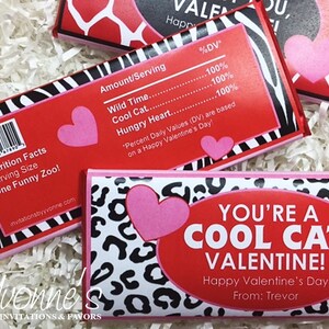 Valentine's Day Candy Bar Wrappers Chocolate Bar Favor Wild Safai ...