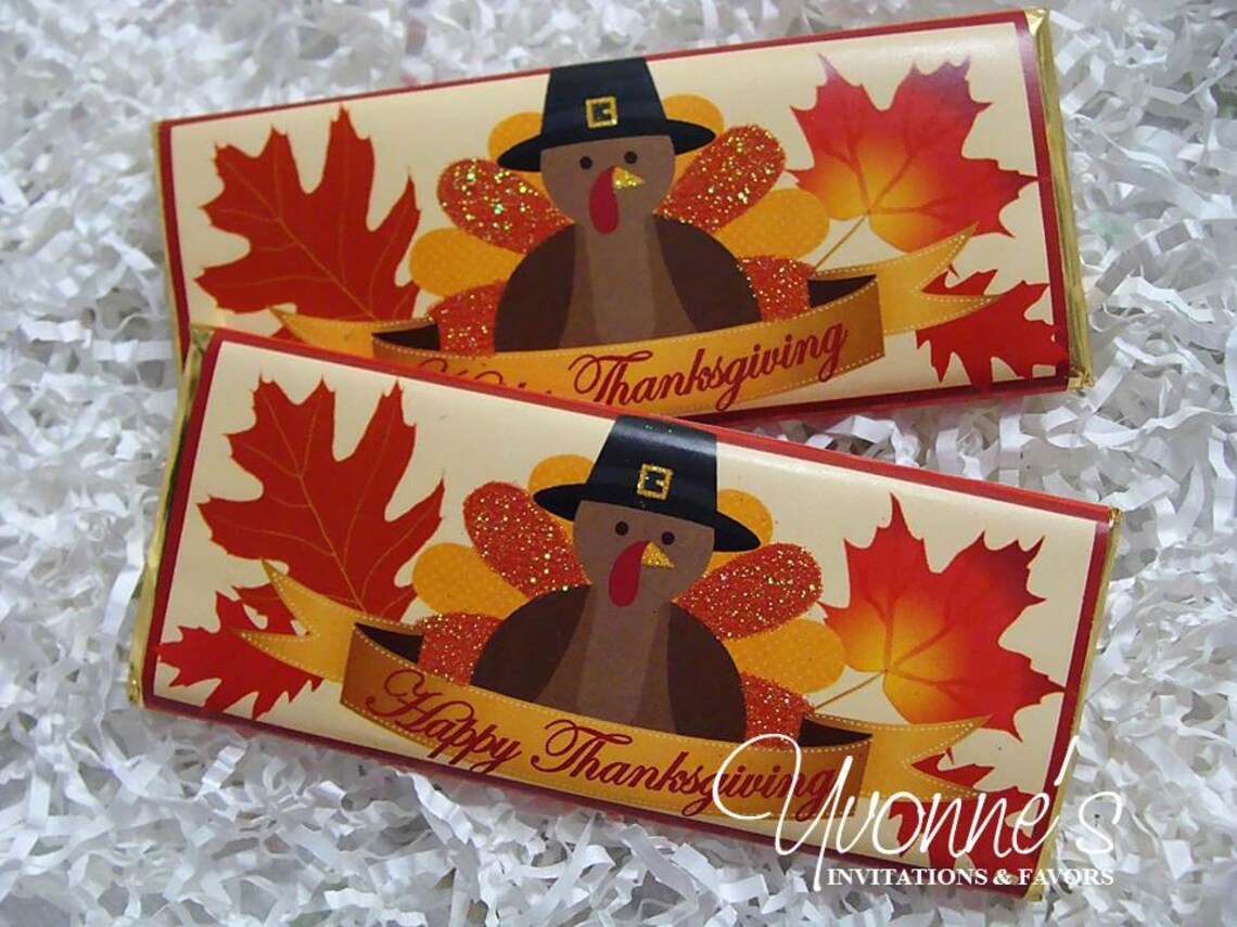 Thanksgiving Candy Bar Wrappers for Chocolate Bar | Etsy