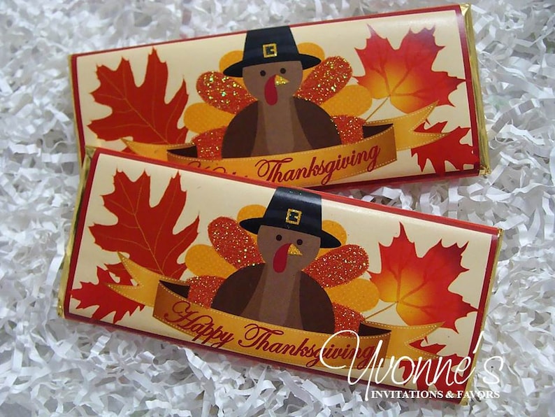 Thanksgiving Candy Bar Wrappers for Chocolate Bar - Etsy