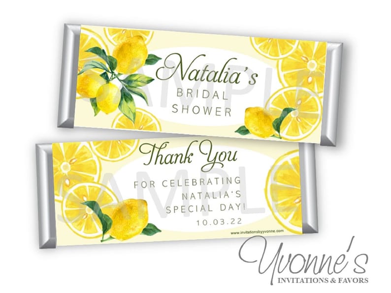 Lemon Bridal Shower Candy Bar Wrappers Assembled With - Etsy