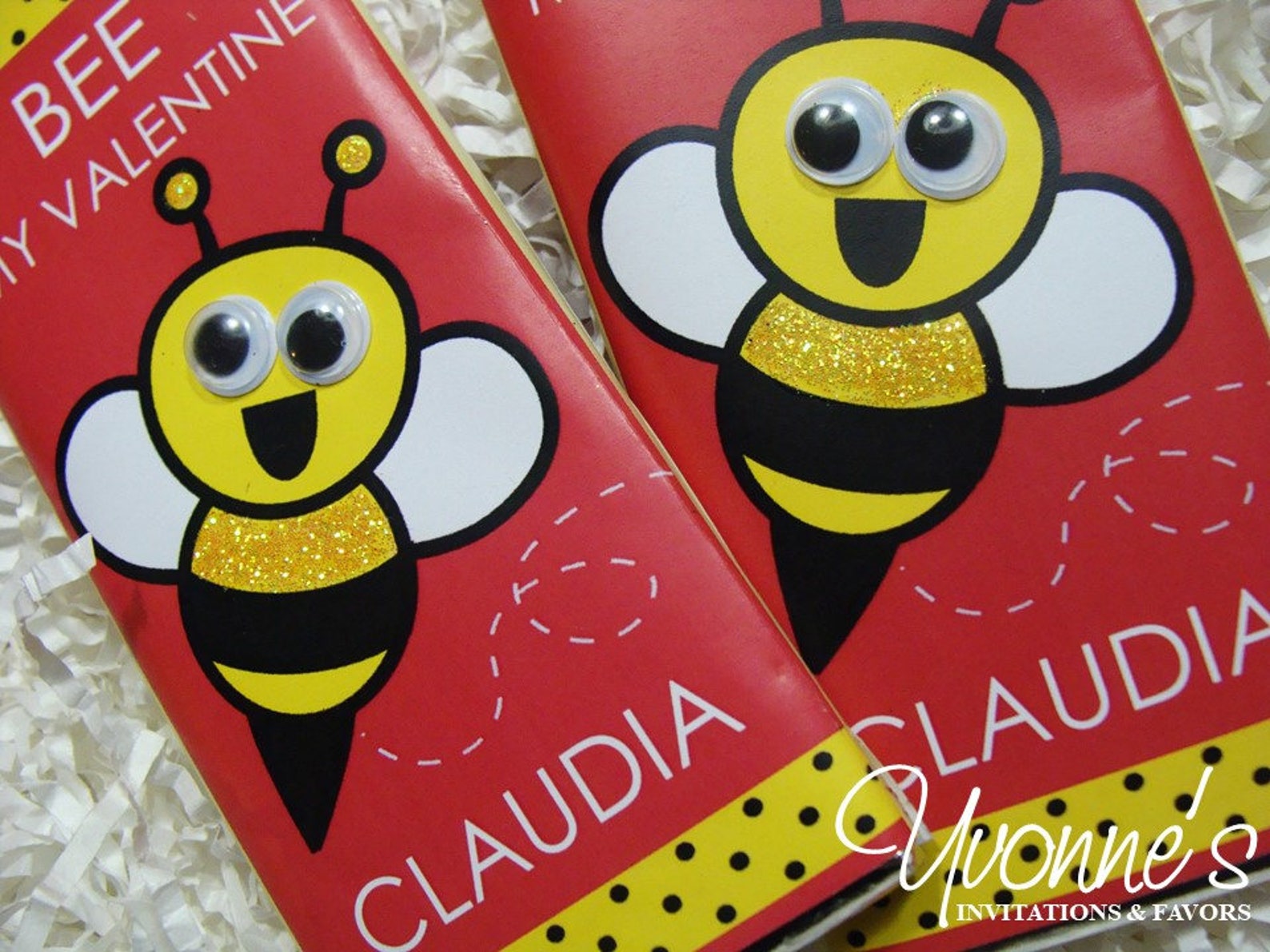 Valentine's Day Candy Bars Wrappers for Chocolate Bar Favors-bumble Bee ...