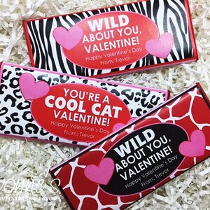 Valentine's Day Candy Bar Wrappers Chocolate Bar Favor Wild Safai ...
