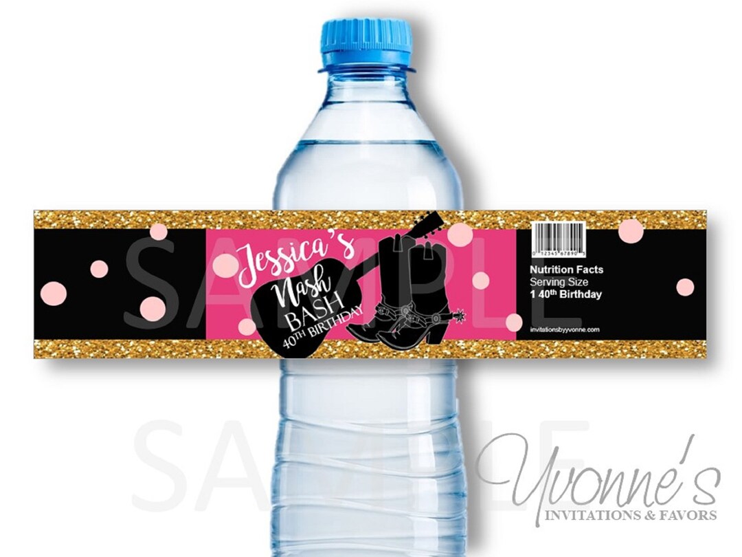 Nash Bash Water Bottle Wrappers for Bachelorette Party or Birthday 30th ...