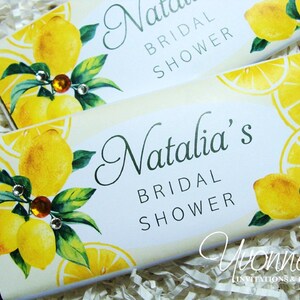 Lemon Bridal Shower Candy Bar Wrappers Assembled With Chocolate Bar ...