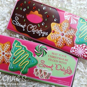 Christmas Candy Bar Wrappers for Chocolate Bars-holiday Party Favors ...