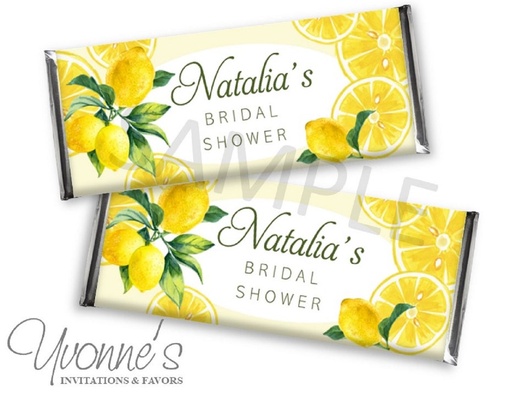 Lemon Shower Candy Bar Wrappers for Chocolate Bars-lemon Theme for ...