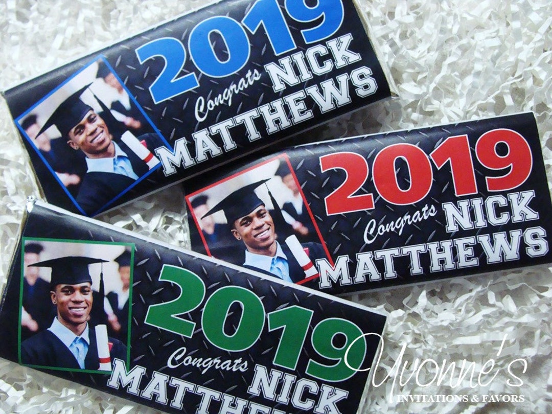 Graduation Photo Candy Bars Assembled or Chocolate Bar Wrappers-class ...