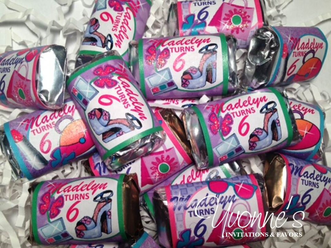 Glam Spa Tween Birthday Mini Candy Bar Wrappers-miniature Chocolate Bar ...