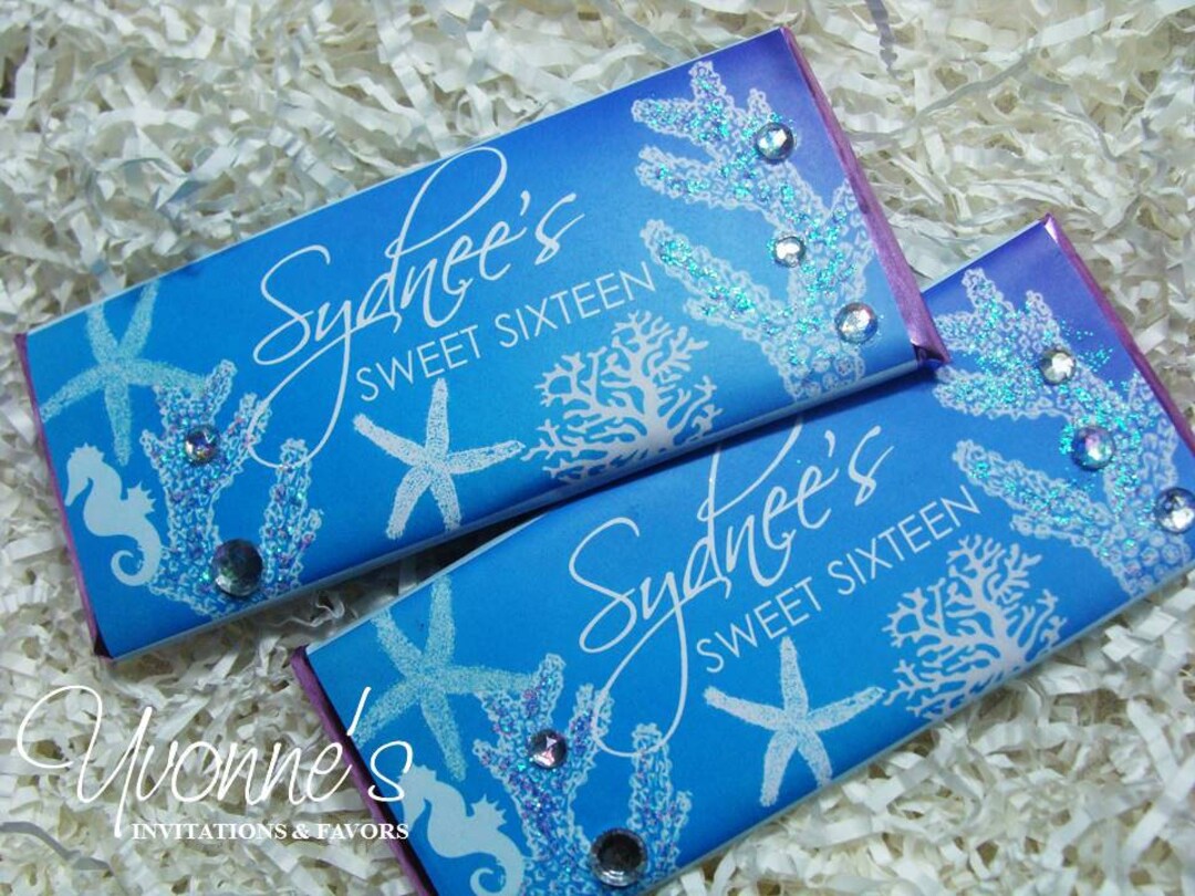 Sea-ocean Under Water Candy Bar Wrappers Assembled With Chocolate Bars ...