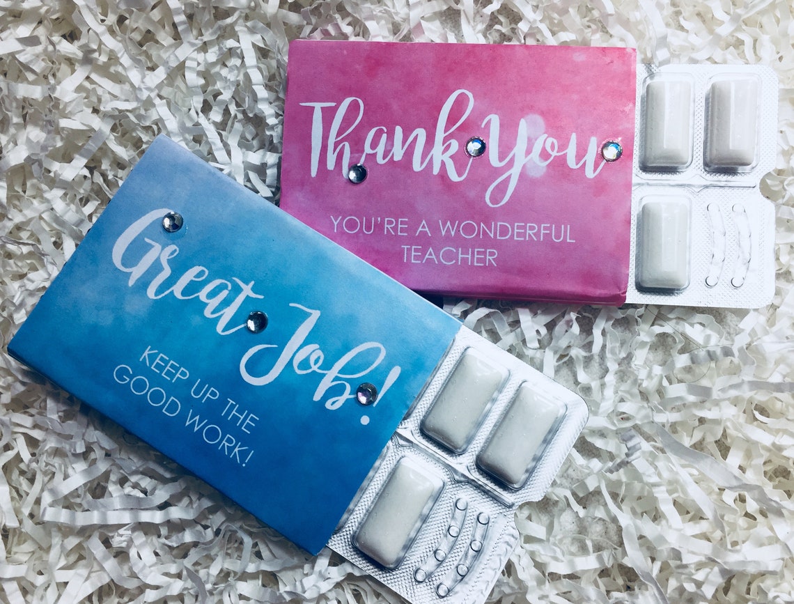 Thank You-teacher/employee Appreciation-gum Favors/wrappers | Etsy