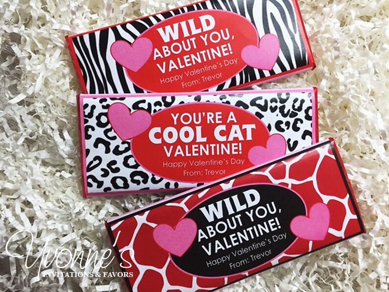 Valentine's Day Candy Bar Wrappers Chocolate Bar Favor - Etsy