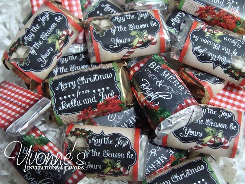 Christmas Mini Candy Bar Wrappers for Chocolate | Etsy