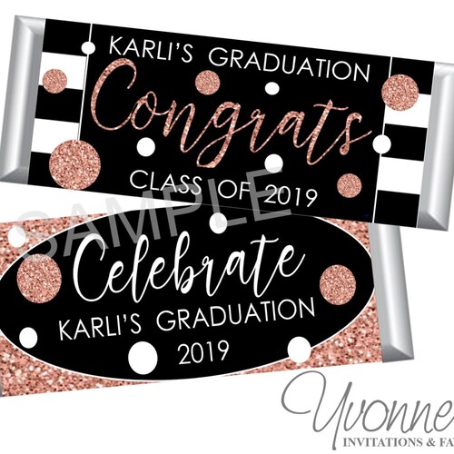 ROSE GOLD Congratulations Graduation Candy Bar - Etsy