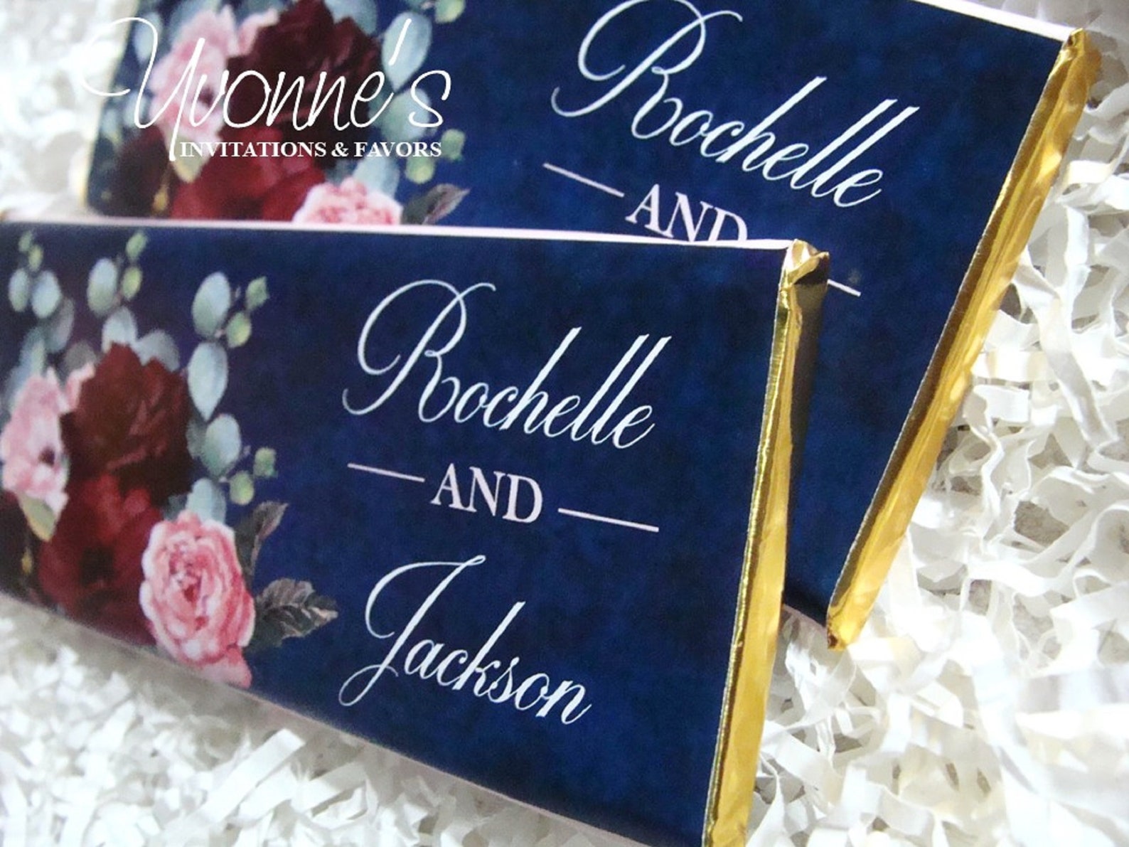 Wedding Candy Bar Wrappers With Chocolate Bar Favors-navy - Etsy