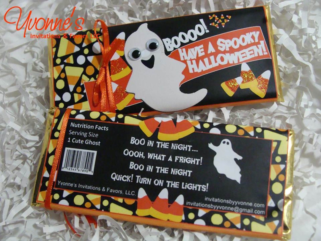 Halloween Candy Bar Wrappers Assembled With Chocolate Bars-cute ...